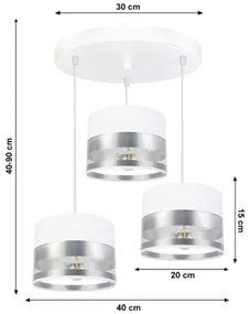 Lustr na lanku MILO 3xE27/60W/230V stříbrná