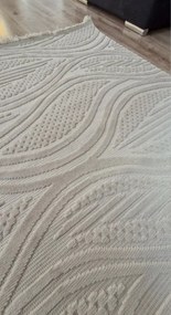 HU Moderní béžový koberec TWIST BEIGE 31204A Rozměr: 60x100 cm
