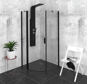 Polysan, Zoom Line Black obdélníková sprchová zástěna 900x800mm L/P varianta, ZL1290BZL3280B