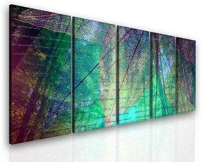 Malvis ® Pětidílný obraz Dužina listu Velikost: 150x60 cm