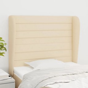 Čelo postele typu ušák krémové 103x23x118/128 cm textil 3118091