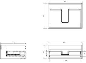 Mexen Rivel, koupelnová skříňka 60 cm s umyvadlem Otis, 1 zásuvka, drážkovaná, bílá matná, 91A20-06023-1-BF01-W18M01