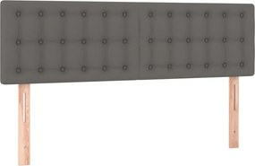 Box spring postel s matrací šedá 140 x 190 cm umělá kůže 3141123