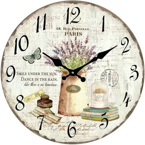 Postershop Nástěnné skleněné hodiny: Zátiší s levandulí - 34 cm
