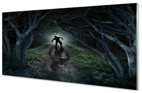 akrylový obraz strom formu temného lesa 125x50 cm
