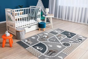 Dywany Łuszczów, Dětský kusový koberec Fun Strade grey, 160x220, šedá, dětský pokoj