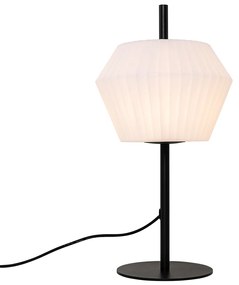 Moderní venkovní stolní lampa černá s bílým stínítkem IP44 - Robbert
