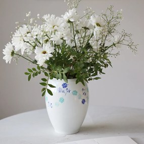 Váza Květena v modré a tyrkysové