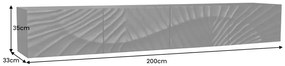 Designový závěsný TV stolek Shayla 200 cm černé mango