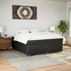 Box spring postel s matrací černá 180x200 cm umělá kůže 3285221