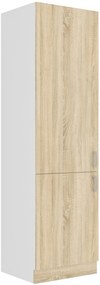 60 cm skříňka vysoká dvoudveřová (Dub Sonoma, Dub Lefkas) Barevné provedení SARA: Bílá / Dub Sonoma