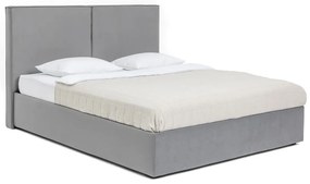 Šedá čalouněná dvoulůžková postel s úložným prostorem s roštem 180x200 cm Thessa Bold – Bonami Selection