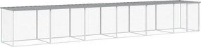 Klec pro kuřata se střechou světle šedá 603 x 98 x 90 cm ocel 3189056