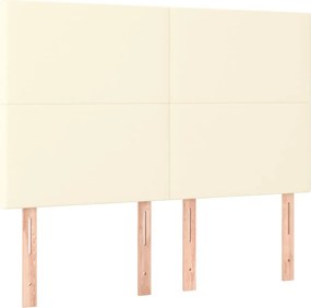 Box spring postel s matrací a LED krémová 140x190 cm umělá kůže 3135821