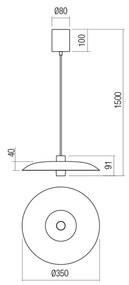 Redo 01-2736 závěsné LED svítidlo Lars bílé, 6W + 5W, 3000K, ø35cm