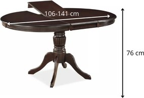 Kulatý jídelní stůl Olivia 106/141 cm ořech