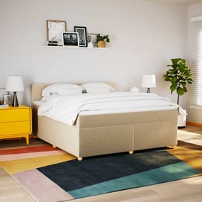 Box spring postel s matrací krémová 180x200 cm textil 3289064