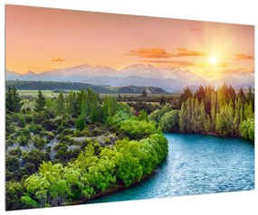 Obraz lesní horské krajiny (90x60 cm)