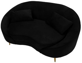 Designová pohovka Yasmeen 148 cm černá / zlatá