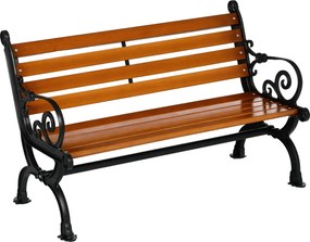 Zahradní lavice Outsunny, parková lavice, dvouosobová lavice s opěrkami, pro zahradu, balkon, odolná vůči povětrnostním vlivům, dřevo, 120 x 64 x 79 c