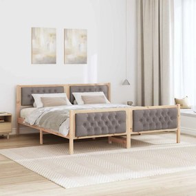 Rám postele s čelo Taupe 180 x 200 cm Masivní borové dřevo 3394276