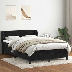 Box spring postel s matrací černá 160x210 cm samet 3317615