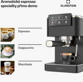 Klarstein SteelPresso kávovar s portafiltrem, Dotykový displej, 20 bar, nerezová ocel