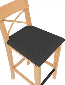 Potah na barovou židli Ingolf s čalouněným sedákem barva černá