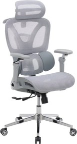 Kancelářská ergonomická židle PORTE II — síťovina, šedá