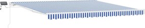 Stahovací markýza Modrá a bílá 450 × 300 cm Polyester a hliník 3081613