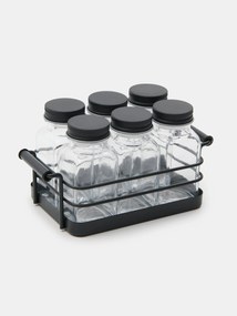 Sinsay - Sada nádob na potraviny s podstavcem 6 pack - černá