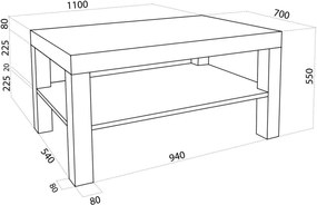 Konferenční stolek NOE sklo (na výběr více variant)