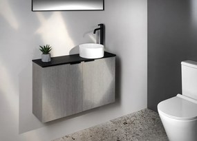Sapho Latus X koupelnová skříňka 80 x 54,5 x 22 cm s odkládací plochou pravá dub alabama strip hnědá LT110-SET08
