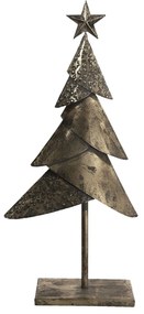 Mosazný antik kovový stromek na podstavci - 25*12*55 cm