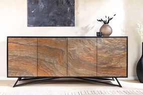 Luxusní komoda Stone z akáciového masivu a přírodního kamene 175cm