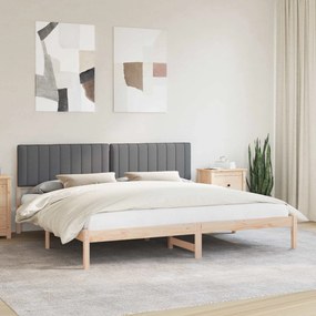 Rám postele s čalouněným čelem Tmavě šedá 200 x 200 cm 3405573
