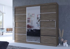 ADRK Furniture Skříň s posuvnými dveřmi a zrcadlem SALTO 250 ADRK-SW-SAL-CH-250