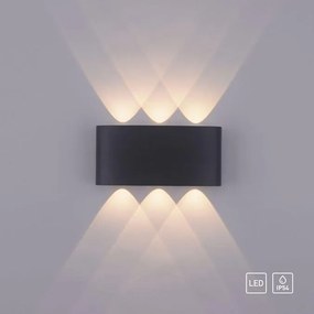 PN 9488-13 CARLO LED nástěnné svítidlo, 6-bodovkové, antracit, venkovní a vnitřní, dekorativní 3000K - PAUL NEUHAUS