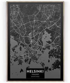 Plakát / Obraz Mapa Helsinki Pololesklý saténový papír 210 g/m² A4 - 21 x 29,7 cm