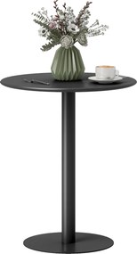 HOMCOM Jídelní stůl, Kulatý stůl pro 2 osoby, Moderní jídelní stůl do obývacího pokoje a zahrady, Ocel, Ø60 x 72 cm, Černý | Aosom
