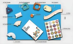 Kuličková dráha Marble Run Blocks / 2D/3D stavebnice / 66 dílků / od 3
