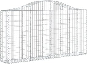 Klenuté gabionové koše 9 ks 200x30x100/120cm pozinkované železo 3145437