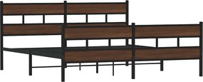 Kovový rám postele bez matrace hnědý dub 183 x 213 cm 3308479