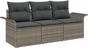 Set pohovek 3 ks 3-Počet míst Šedá polyratan 3345219