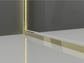 Mexen Exo, výklopná sprchová kabina, dveře 110 cm + boční stěna 95 cm, transparentní sklo, zlatá, 814-110-095-50-00