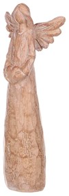 Anděl z polyresinu, imitace dřeva ALA1322