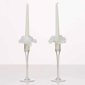 Dekorační věneček na svíčku MALLOW v bílé barvě. Cena je uvedena za 2 kusy.