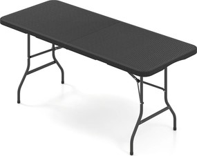 Costway Skládací zahradní stůl s černou HDPE deskou, černý