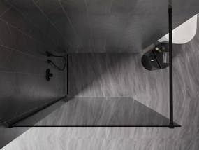 Mexen Kioto-X sprchová stěna Walk-in 60 x 200 cm, grafit 10 mm, černá - 800-060-101-70-40-X