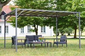 Antracitová pergola Paros 3x4m s moskytiérou Garden Point